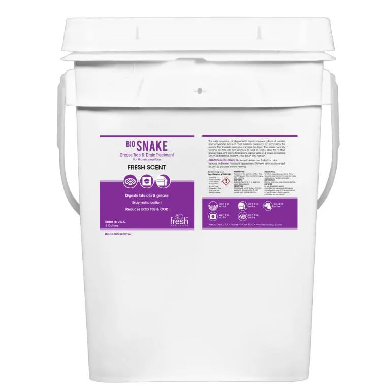 Bio-Snake: All-Purpose Drain Treatment, Fresh Scent, 5 Gallon Pail ...